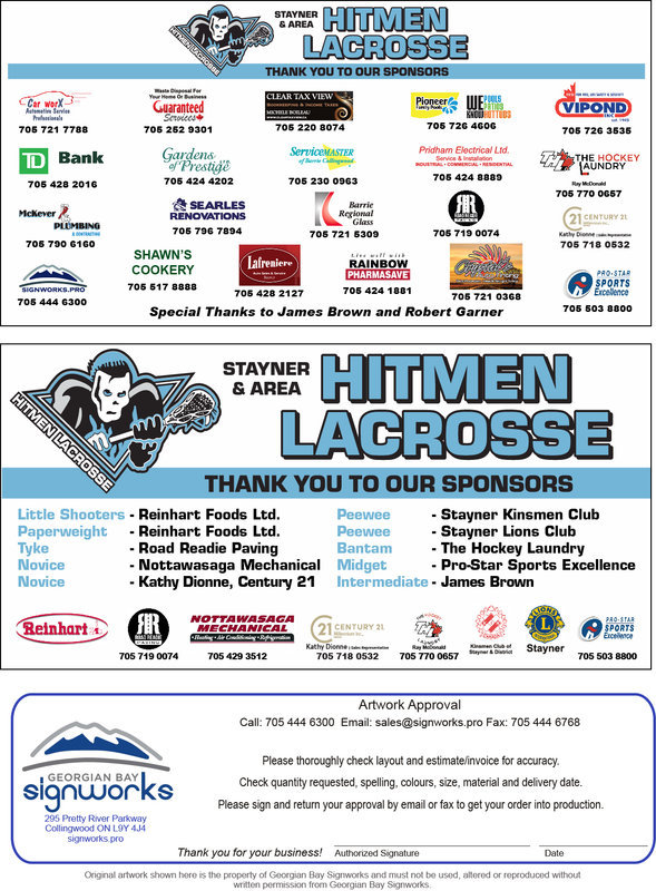 Stayner Hitmen Lacrosse Home Page
